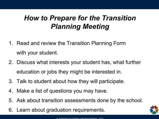 Introduction to the Transition Planning Process (Updated 10/17) | PPT