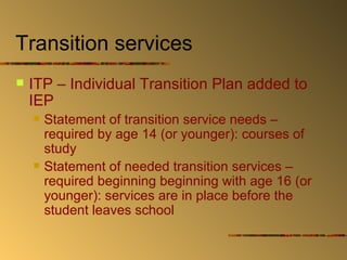 Transitional Period For Student With Disabilities And Autism | PPT
