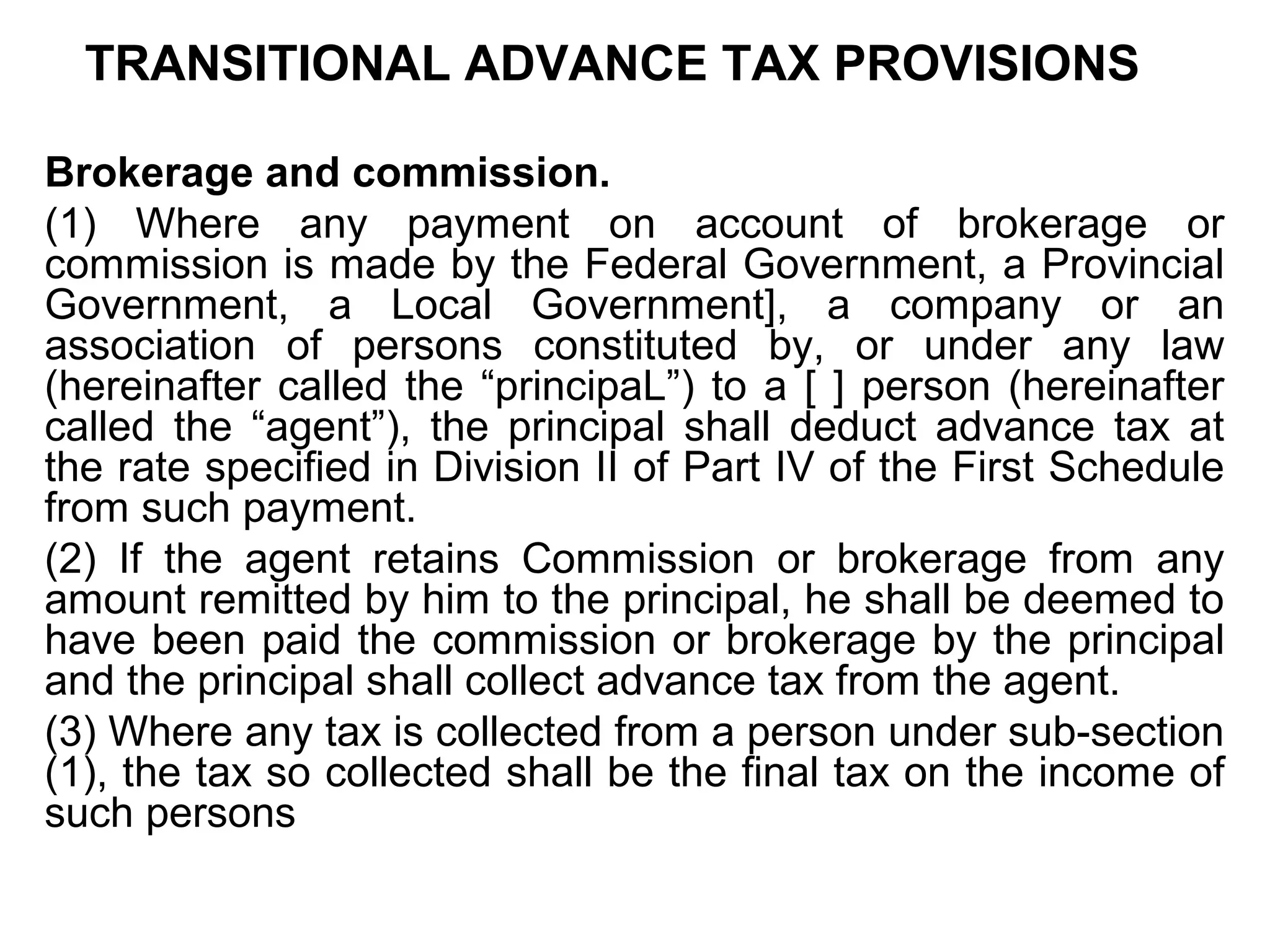 Transitional advance tax provisions | PPT