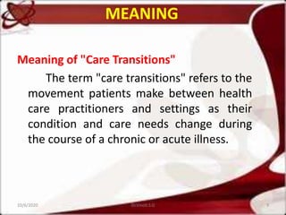 Transitional care | PPT