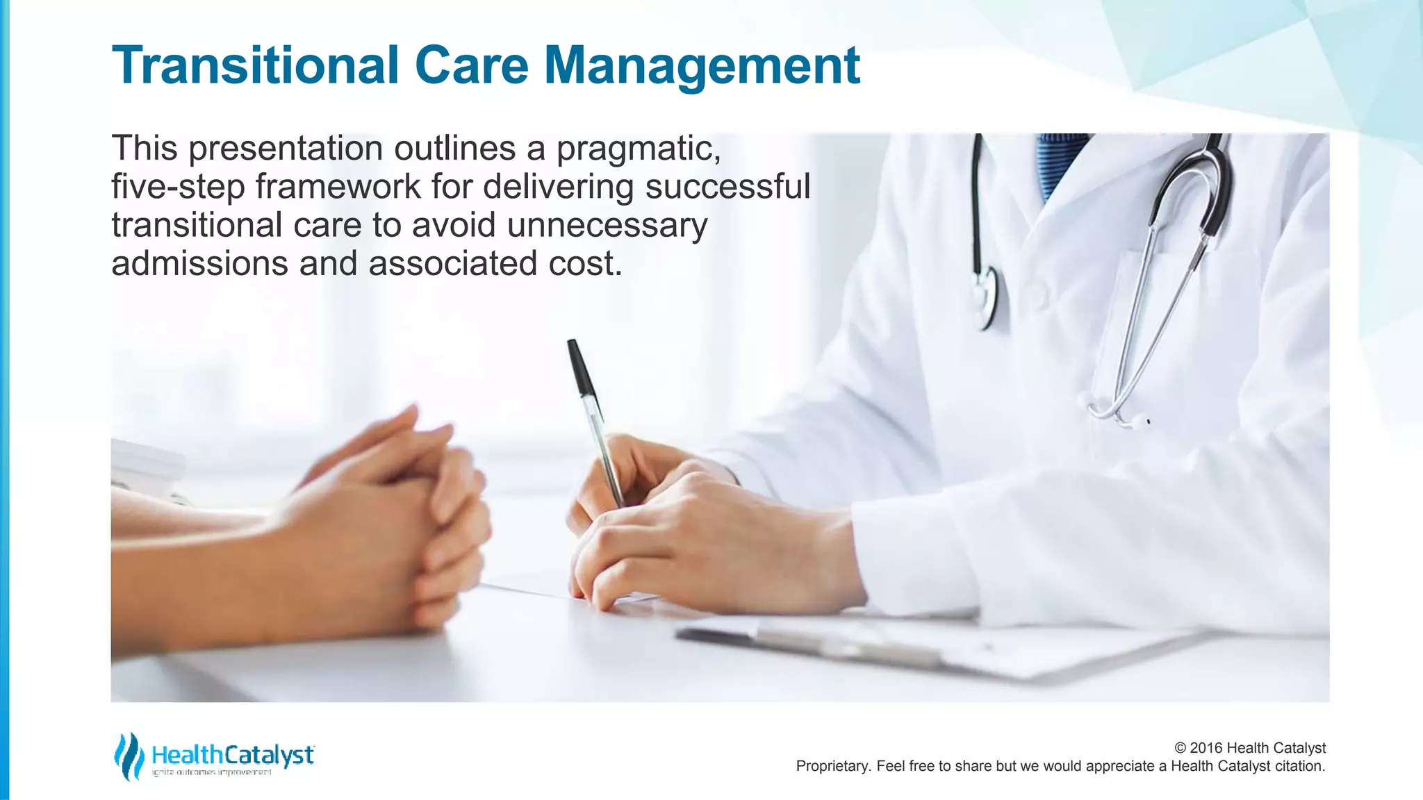 Transitional Care Management: Five Steps to Fewer Readmissions ...