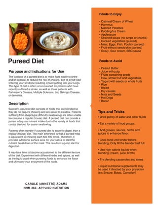 Transitional diet flyer | PDF | Nutrition | Healthy Living