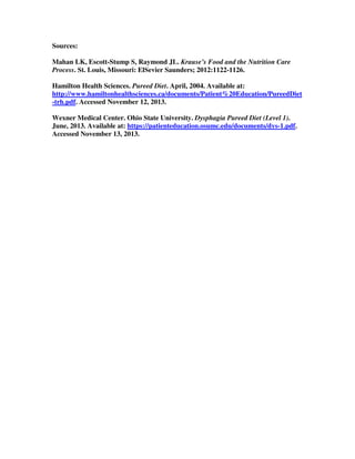 Transitional diet flyer | PDF