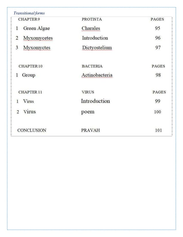Transitional forms contents | DOCX