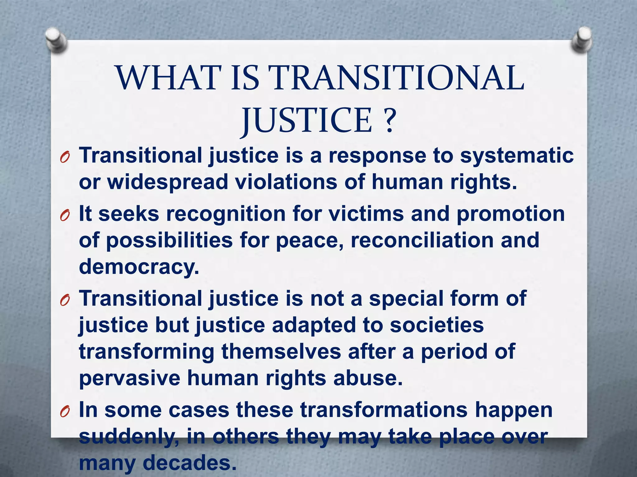 Transitional justice human rights discipline | PPTX