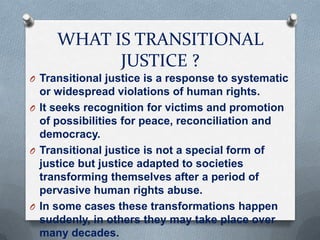 Transitional justice human rights discipline | PPTX