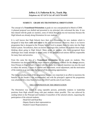 Transitional orientation 2008 official ducument | PDF