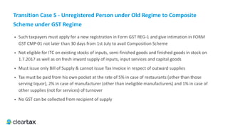 Transitional Provision Under GST | PPT