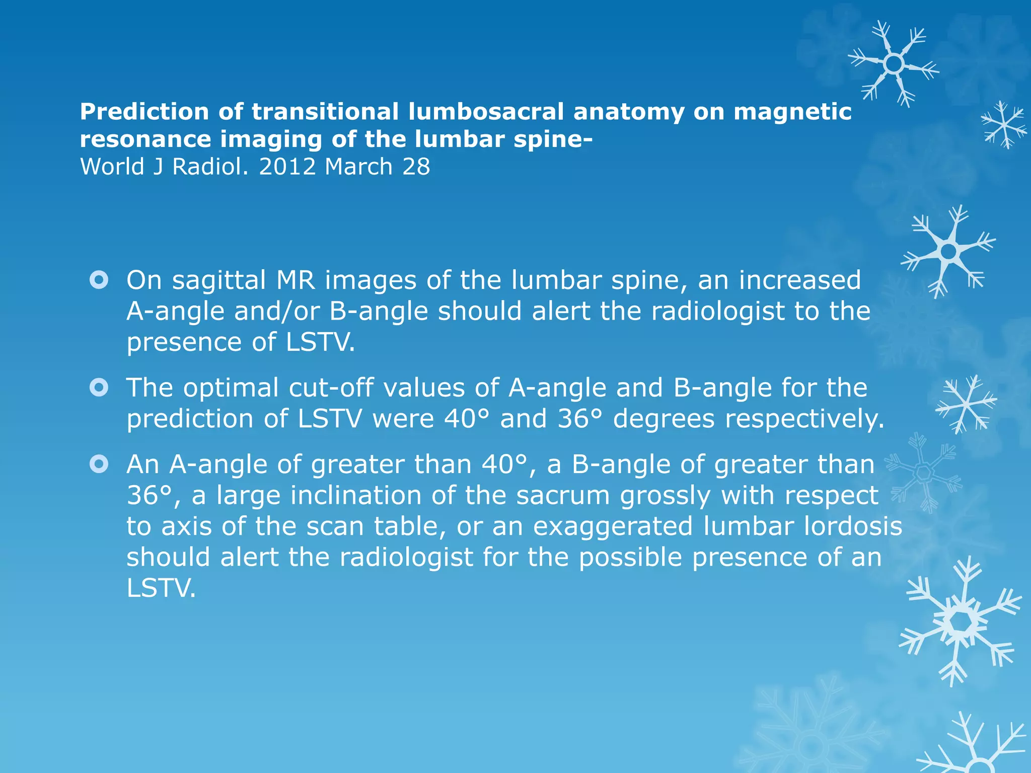 Transitional vertebrae radiology | PPTX