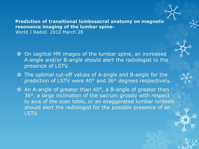 Transitional vertebrae radiology | PPTX