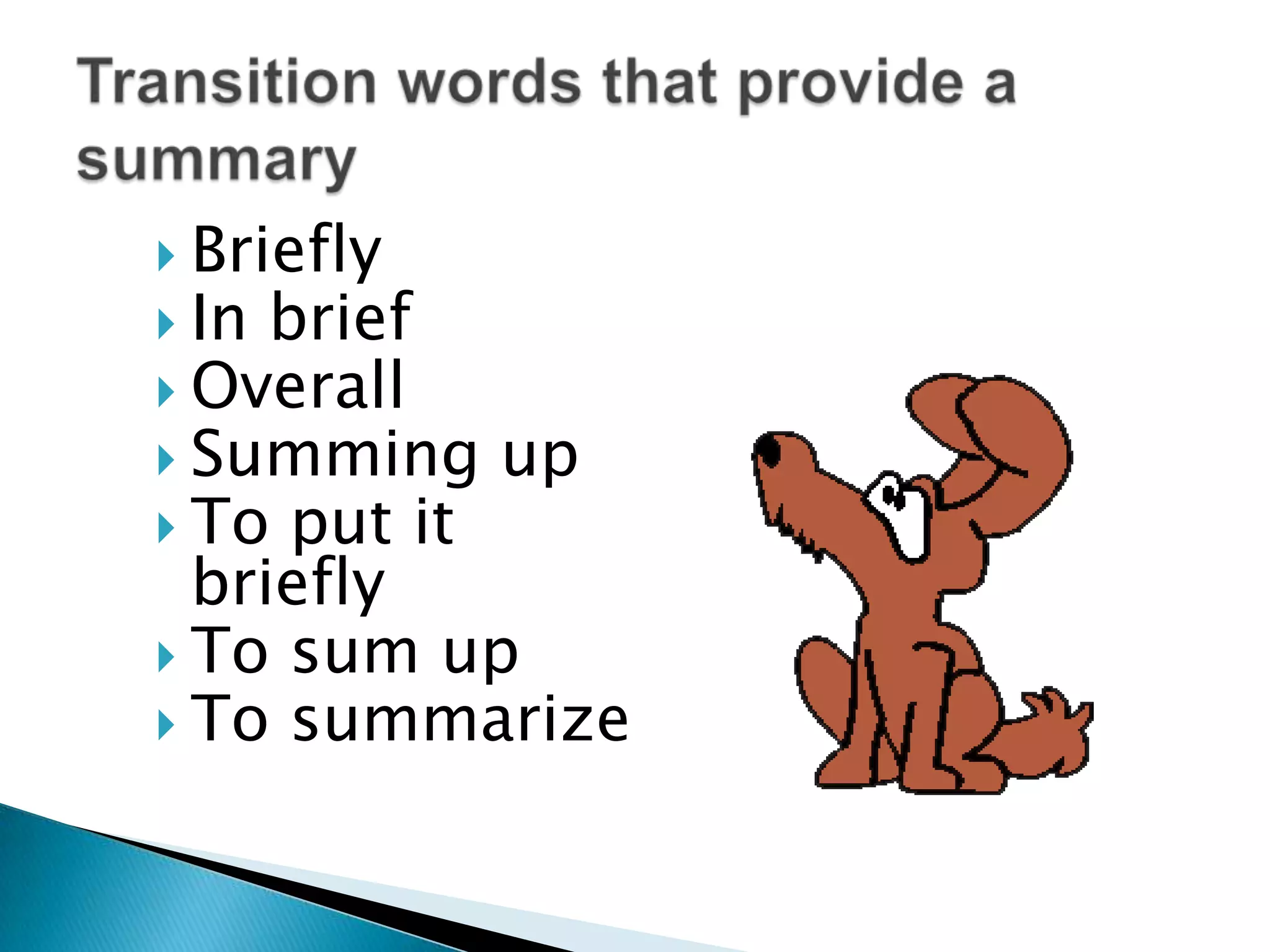 Transitional words | PPTX