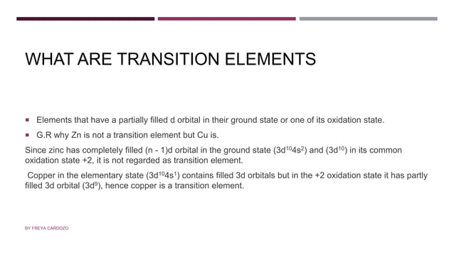 d and f block elements/Transition and inner transition elements | PPT