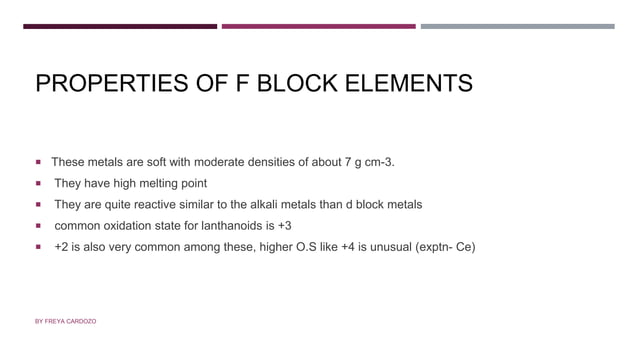 d and f block elements/Transition and inner transition elements | PPT