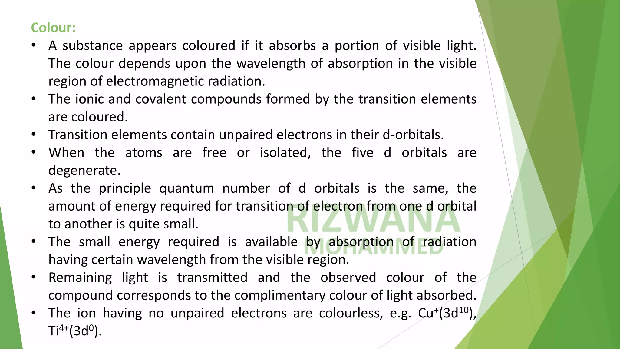 2nd Lecture on Transition & Inner Transition Elements | Chemistry Part ...