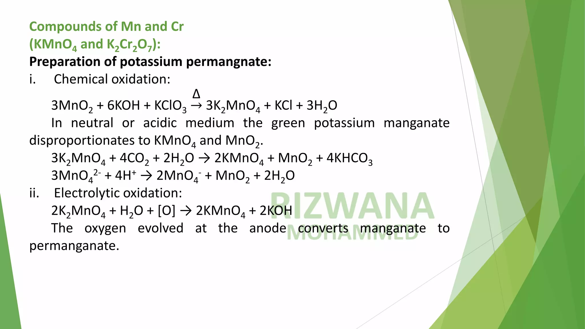 3rd Lecture on Transition & Inner Transition Elements | Chemistry Part I | 12th Std | PDF