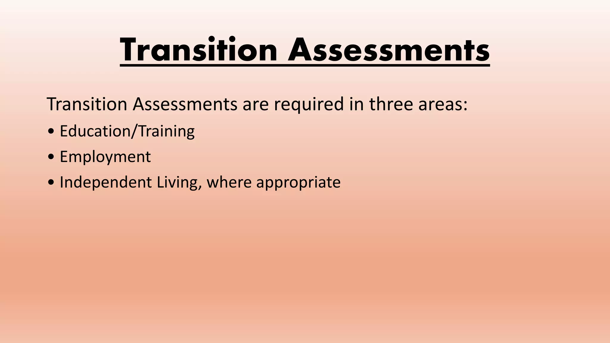 Transition assessment power point | PPTX