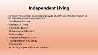 Transition assessment power point | PPTX | Educational Assessment ...