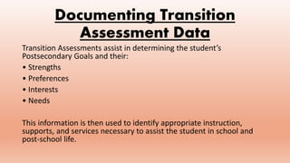 Transition assessment power point | PPTX