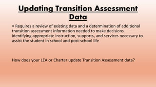 Transition assessment power point | PPTX | Educational Assessment ...