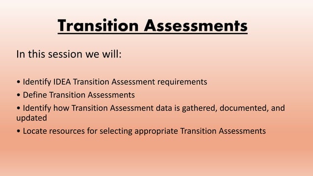 Transition assessment power point | PPTX | Educational Assessment ...
