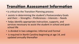 Transition assessment power point | PPTX