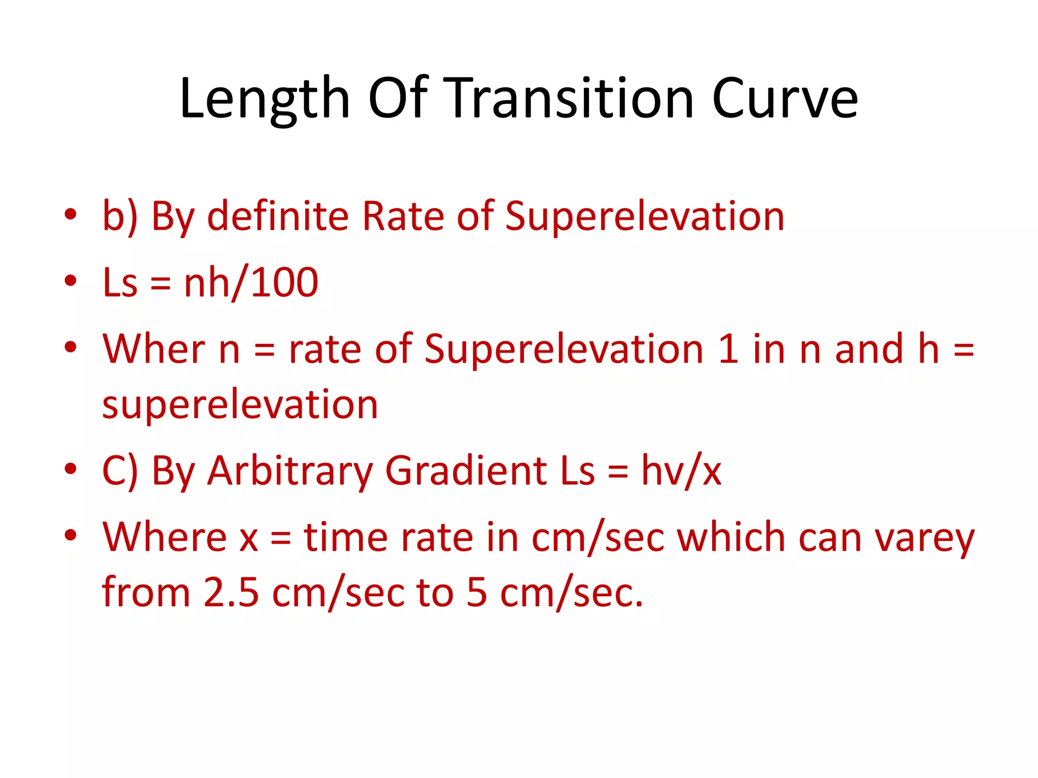 Transition curve and Superelevation | PPTX