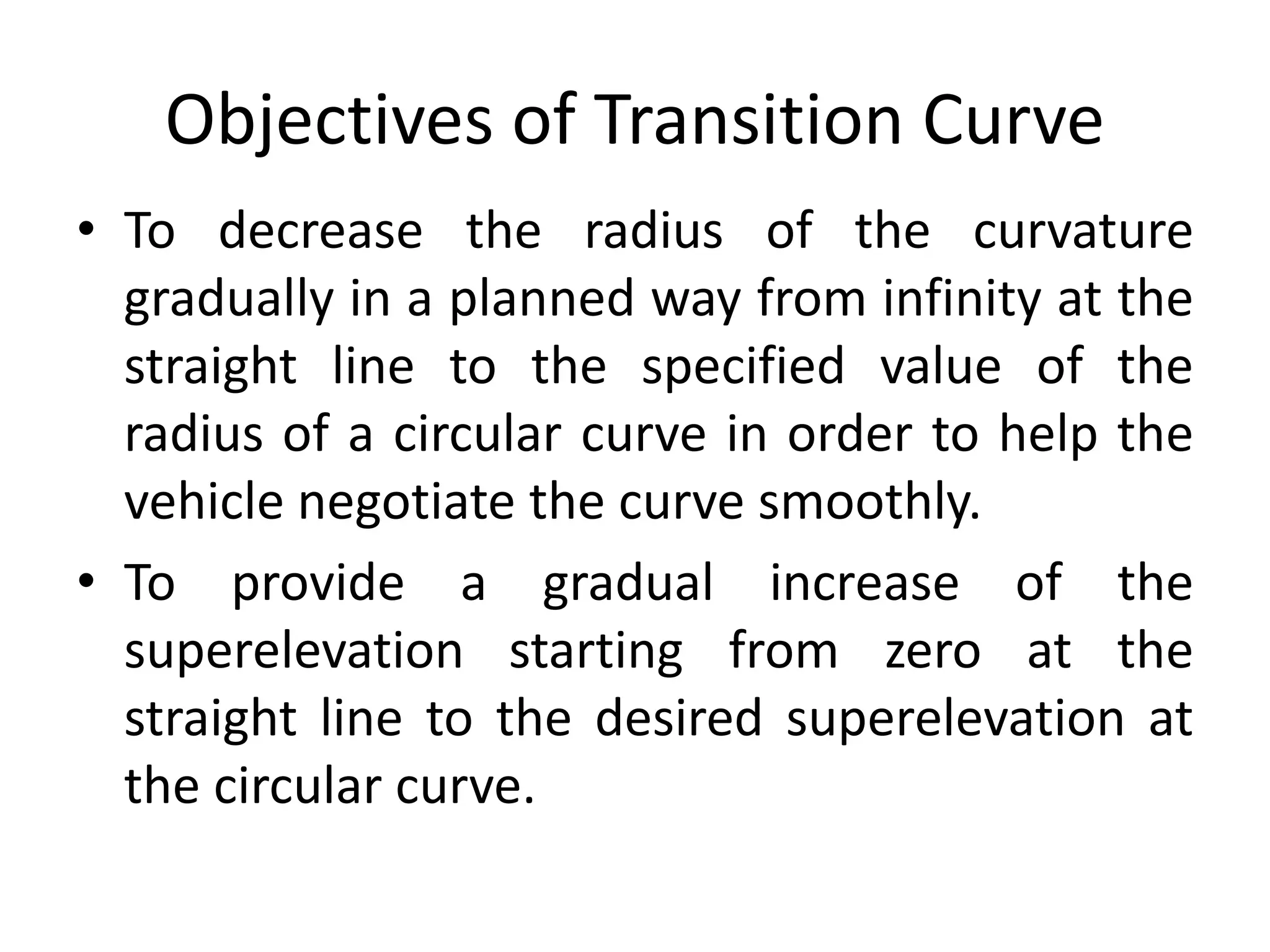Transition curve and Superelevation | PPTX
