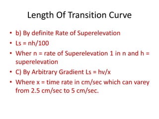 Transition curve and Superelevation | PPTX