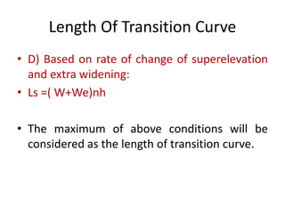 Transition curve and Superelevation | PPTX