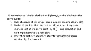 Transition-curve to understand surveying and horizontal curve for traffic flow | PPT