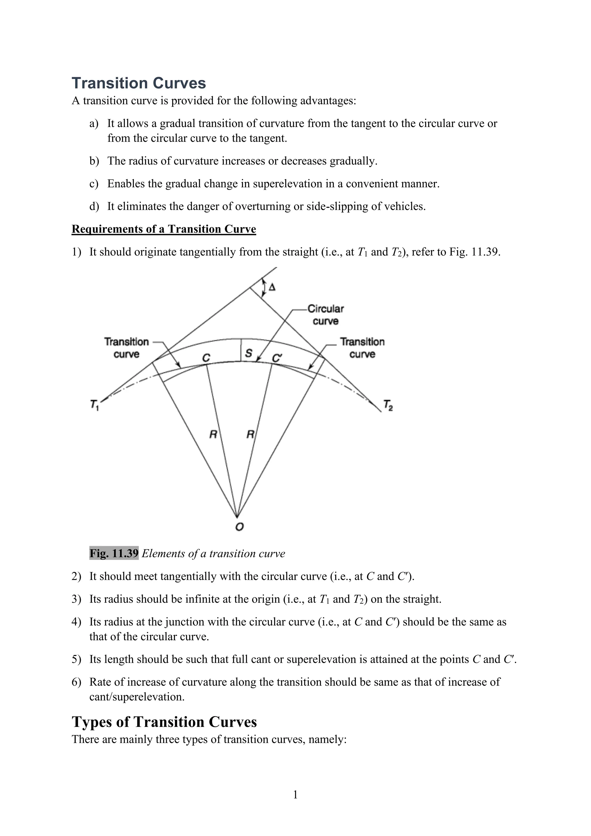 Transition Curves-kenya-road-design-manual-for highway and expressway ...