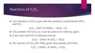 Transition Metals and Complexes, Vanadium and Chromium metal | PPTX