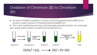 Transition Metals and Complexes, Vanadium and Chromium metal | PPTX