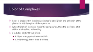 Transition Metals and Complexes, Vanadium and Chromium metal | PPTX