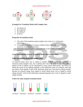 transition elements notes pdf inorgaanic | PDF