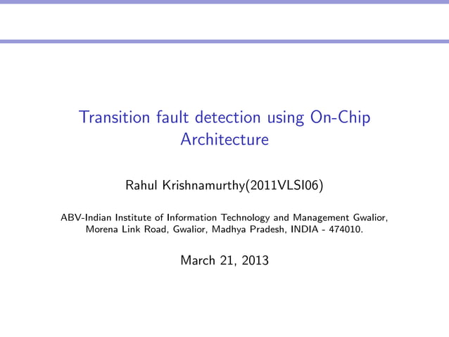 Transition fault detection | PDF | Physics | Science