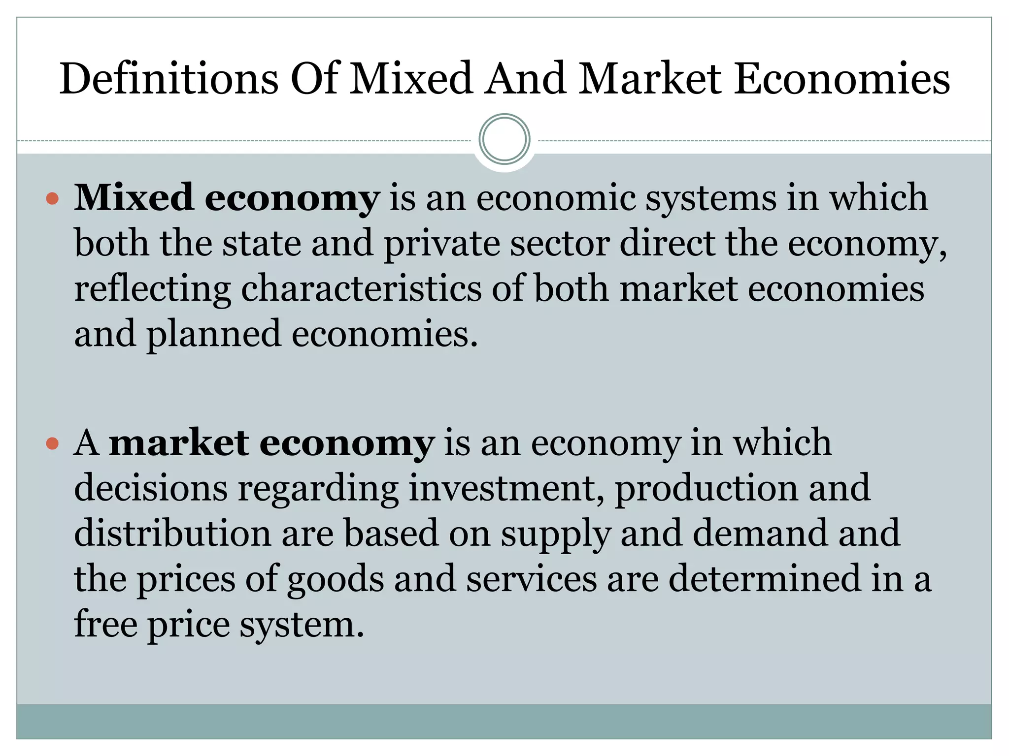 Transition from market economy to mixed economy | PPTX