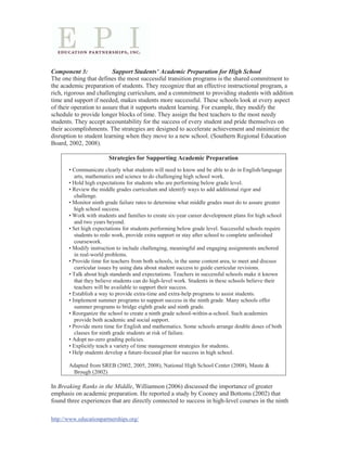 Transition from middle school to high school | PDF