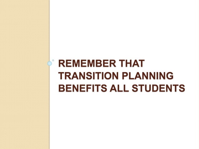 Transition From School to Adult Life for Special Education | PPT