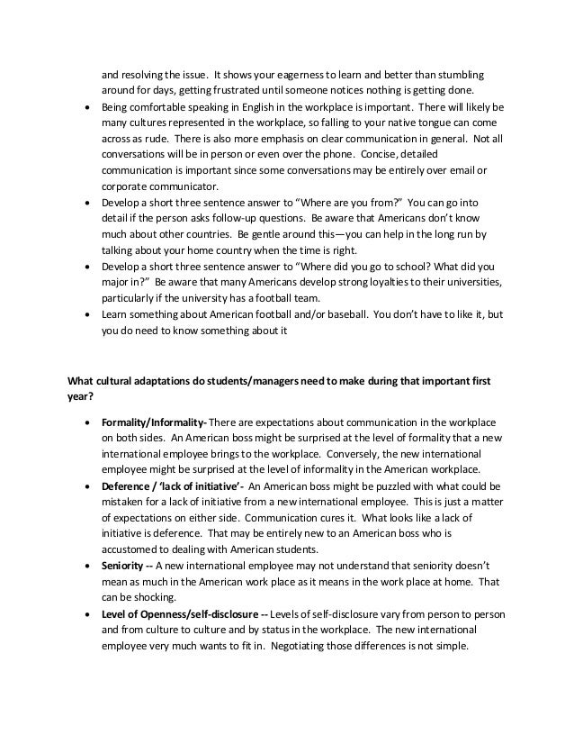 Transition from student to employee in silicon valley handout