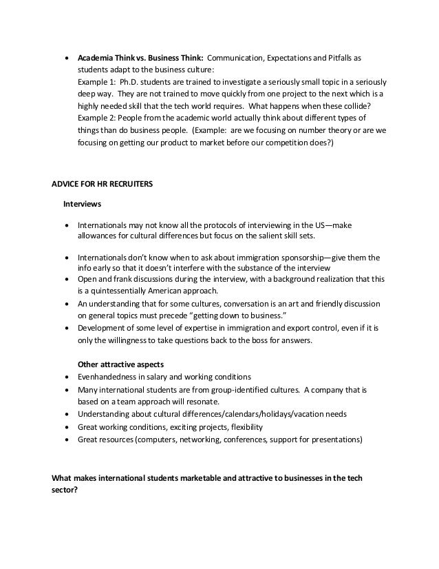 Transition from student to employee in silicon valley handout
