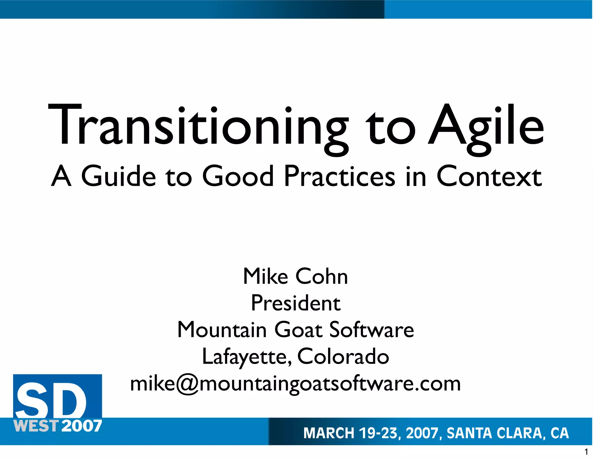 Transitioning to Agile | PPT