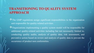 transitioning to quality approach in quality control | PPTX