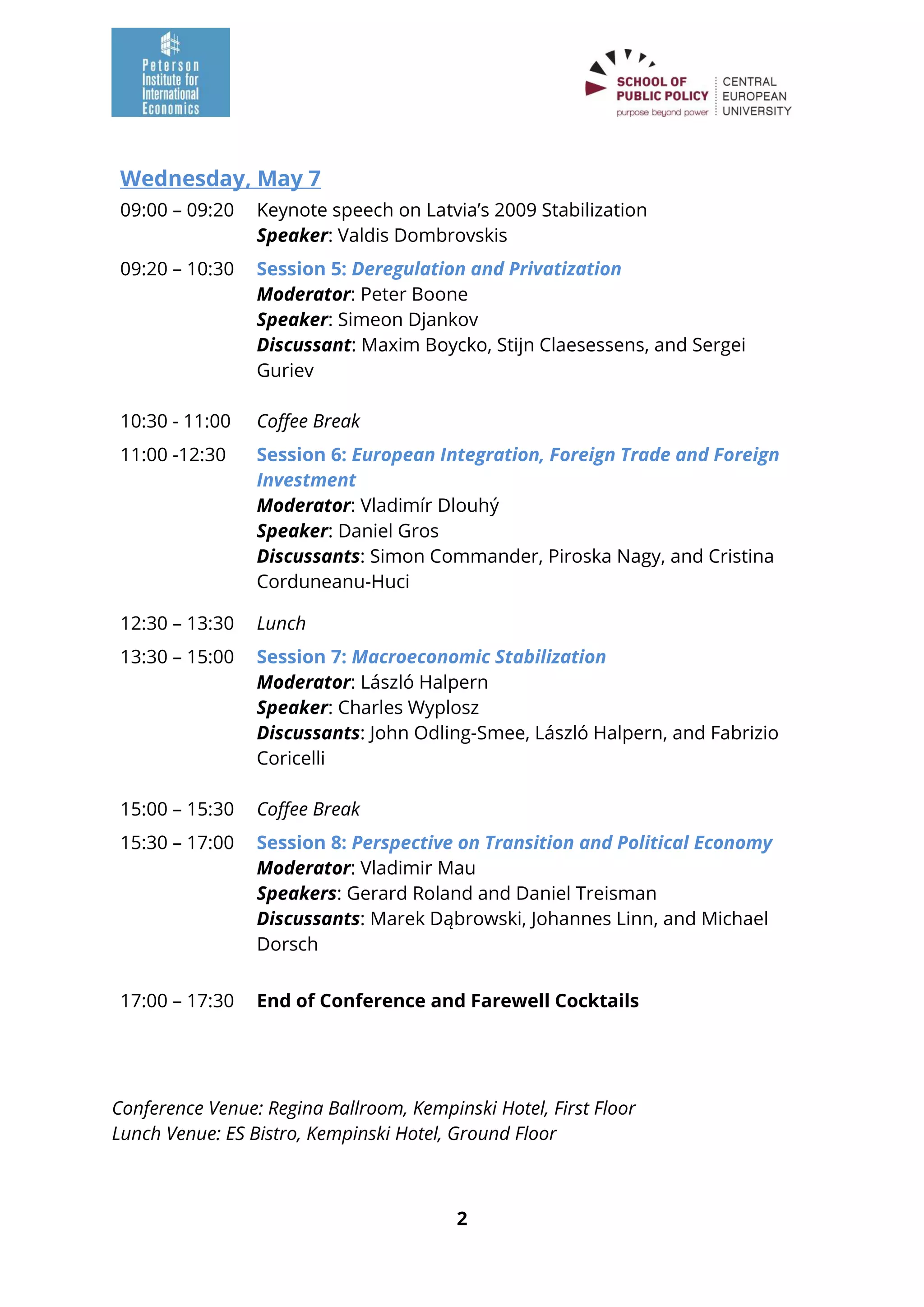 Transition in Perspective Conference Program May 6&7 | PDF