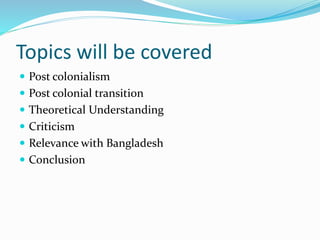 Transition in post colonial state.zaid