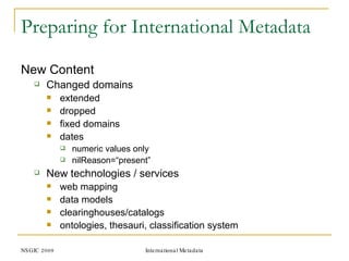 Transition to International Metadata | PPT