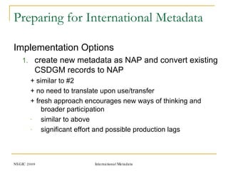 Transition to International Metadata | PPT