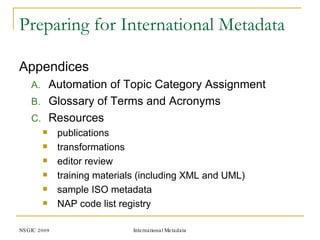 Transition to International Metadata | PPT