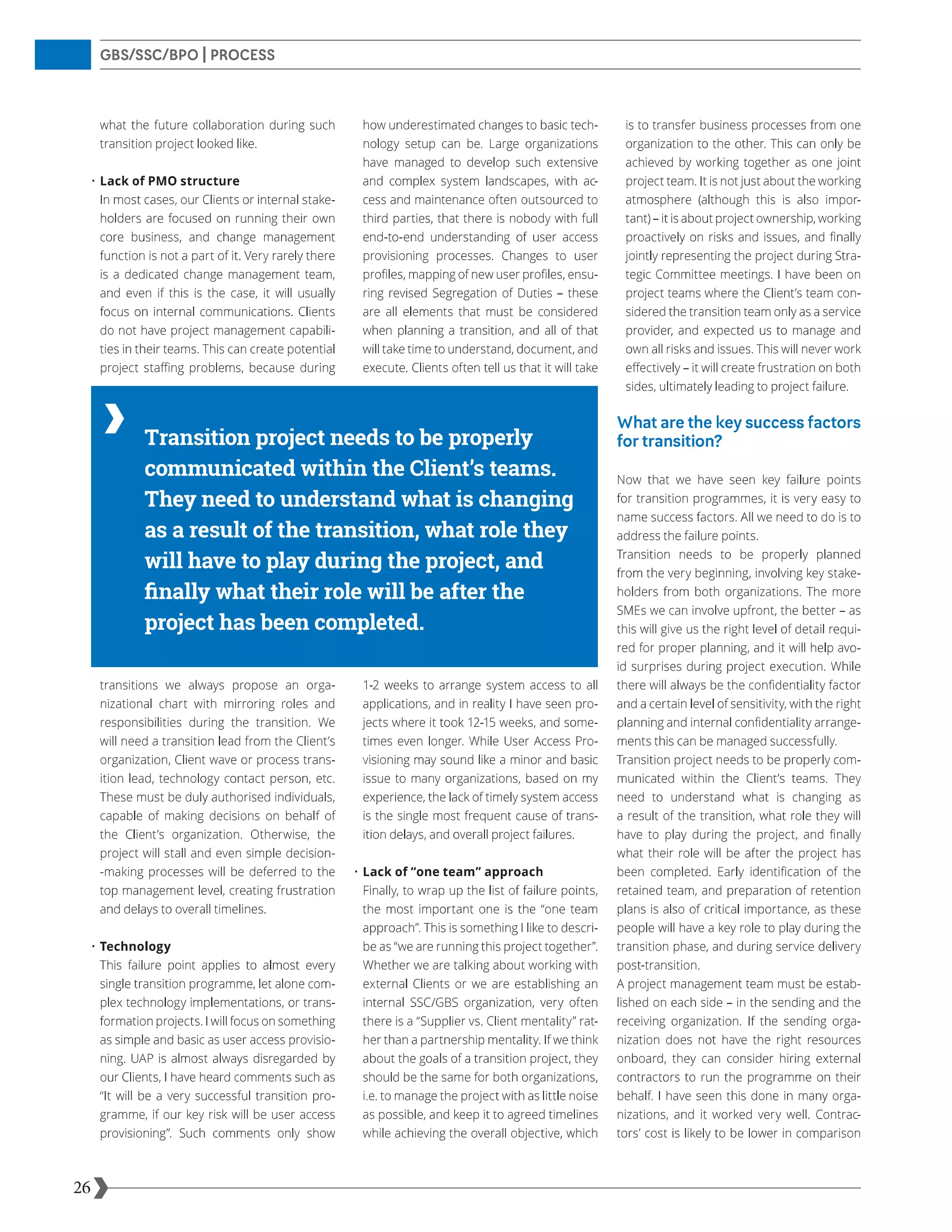 Transition Key Success Factors | PDF