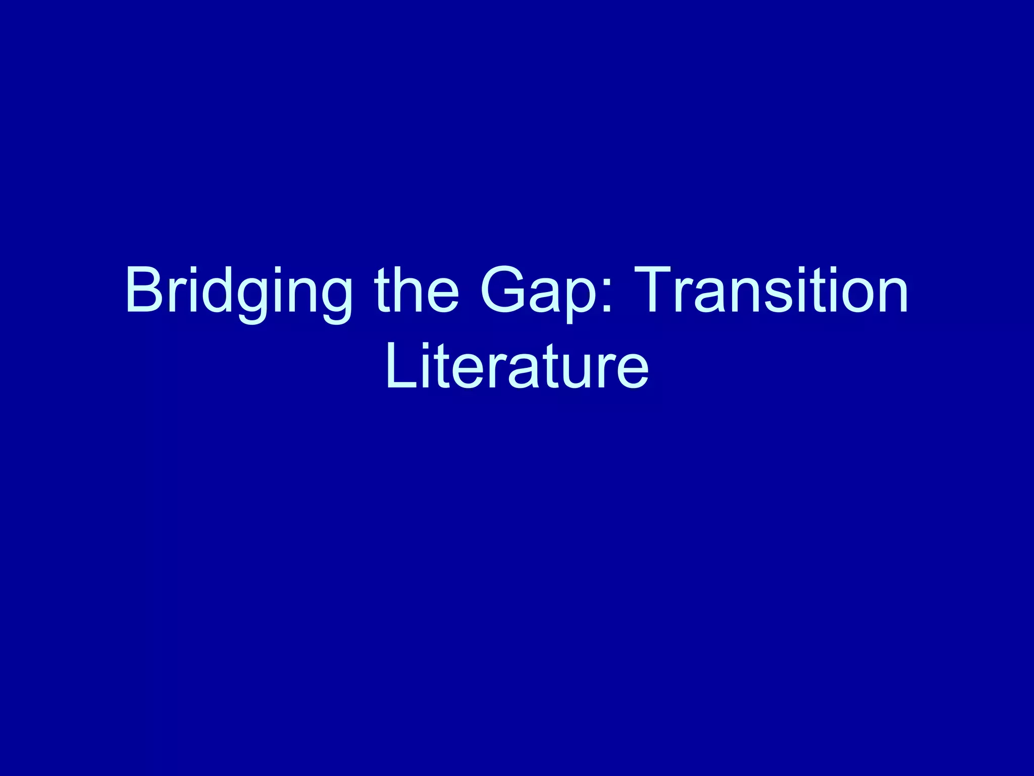 Transition literature & culture | PPT